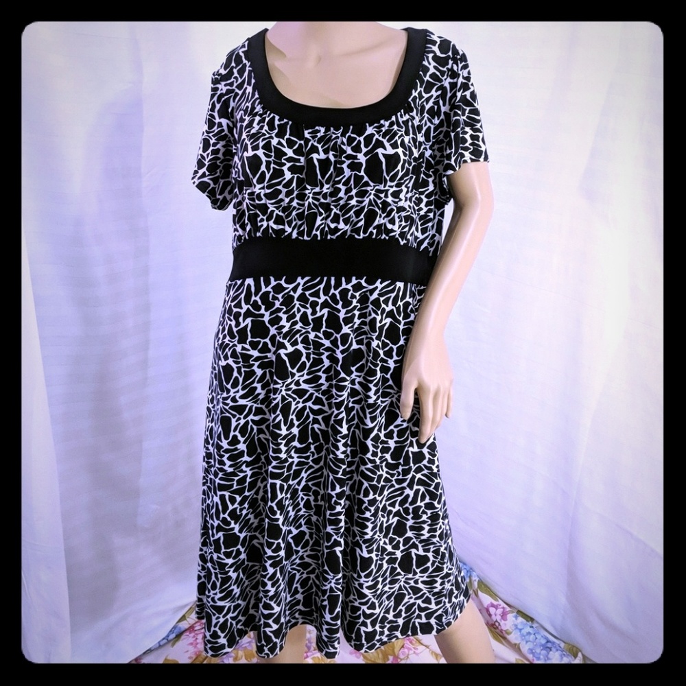 Susan Lawrence Stretch Dress Scoop Neck Black Xl - Gem